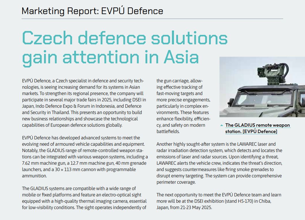 ESD: Czech defence solutions gain attention in Asia | EVPÚ Defence