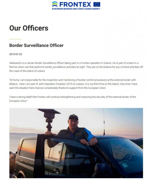 Frontex Border Surveillance Officer using our Surveillance Vehicle ...